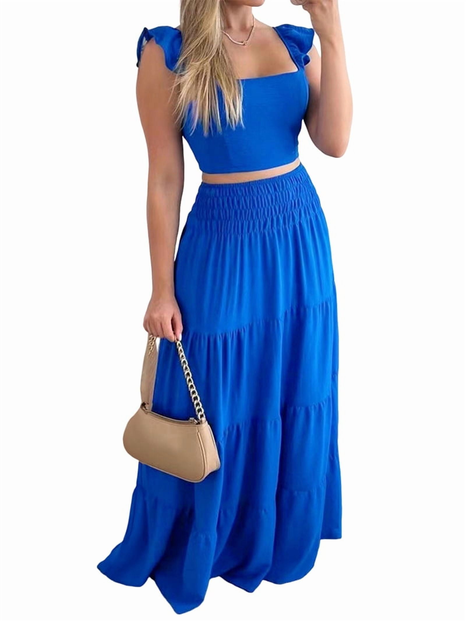 2 Piece Skirt Sets for Women 2025 Summer Spring Resort Vacation Curise ...