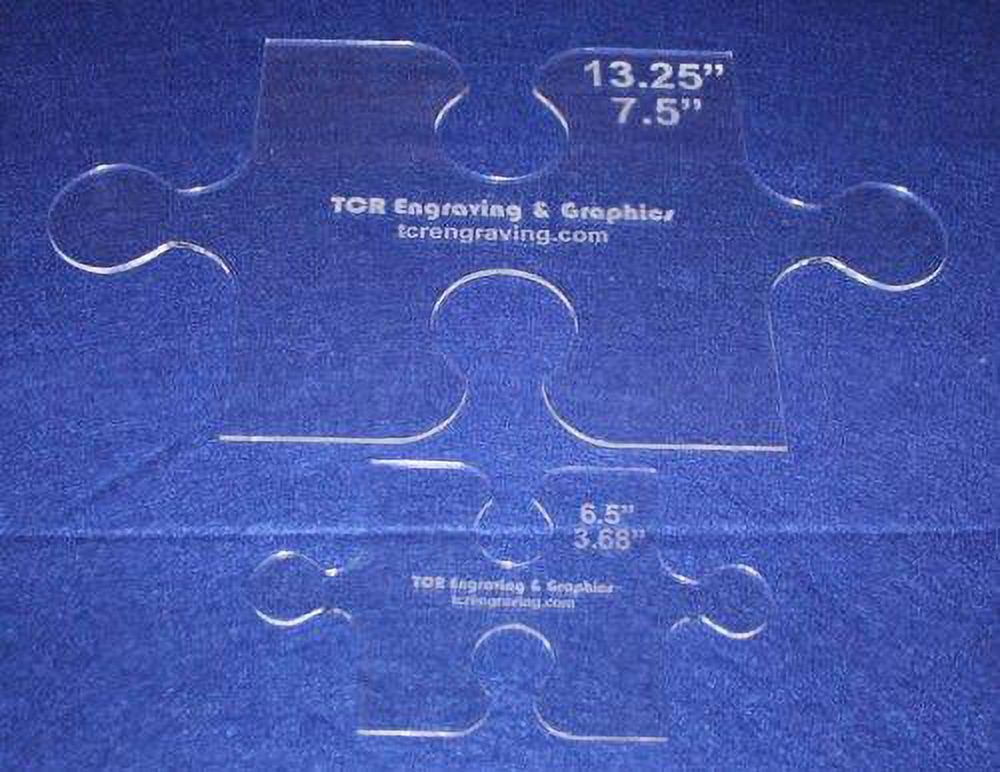 2 Piece Small & Large Puzzle Template Set - Clear 1/8" - Walmart.com