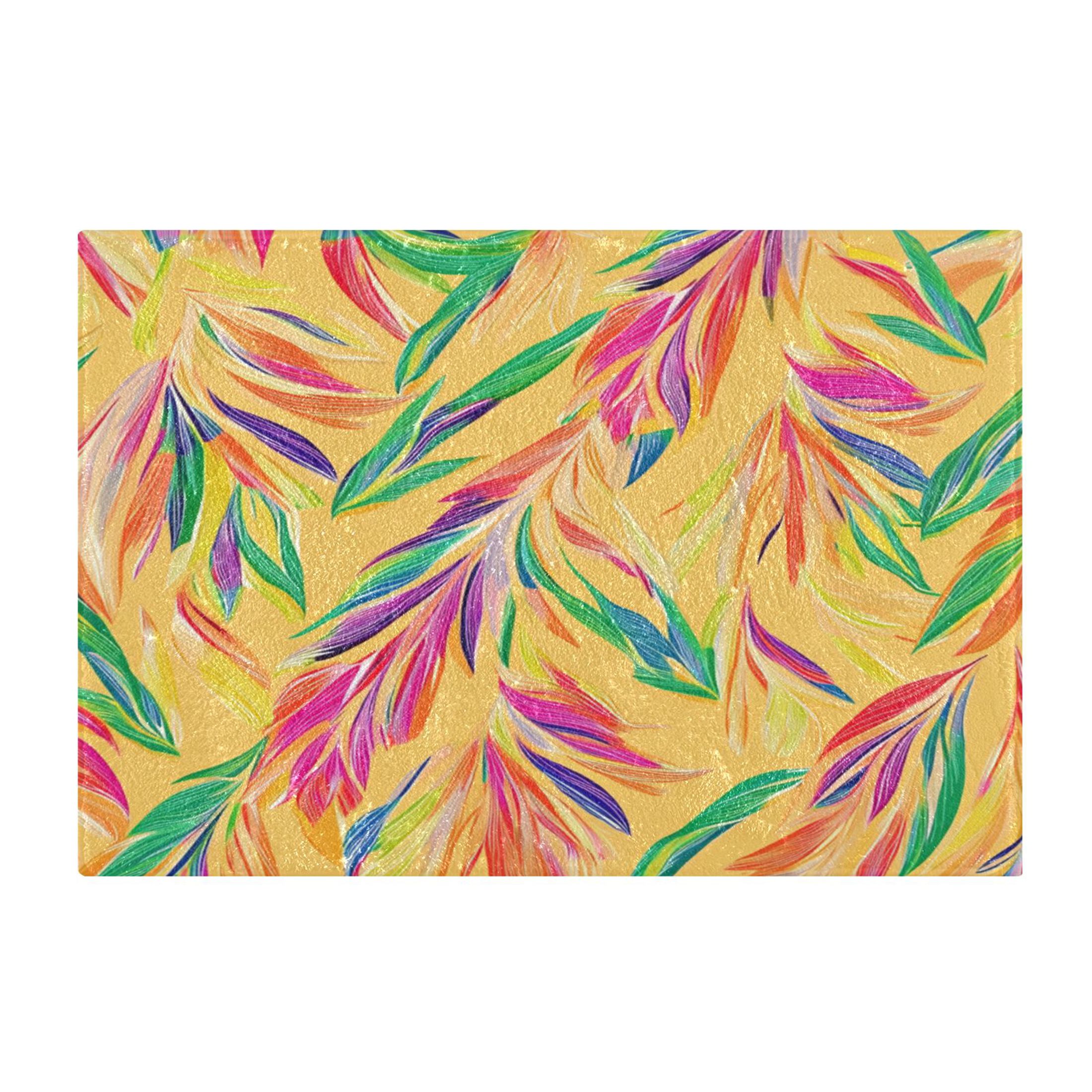 2 Piece Soft Bathroom Rug Set Brightly Colored Feathers Bath Mat and U ...