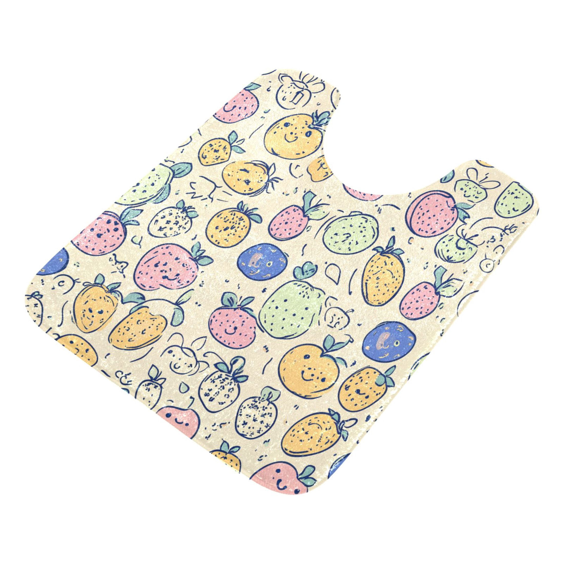 2 Piece Soft Bathroom Rug Set Cute Cartoon Fruits Bath Mat and U-Shaped ...