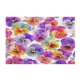Soft Bathroom Rug Set Pansy Pattern Bath Mat and U-Shaped Toilet ...