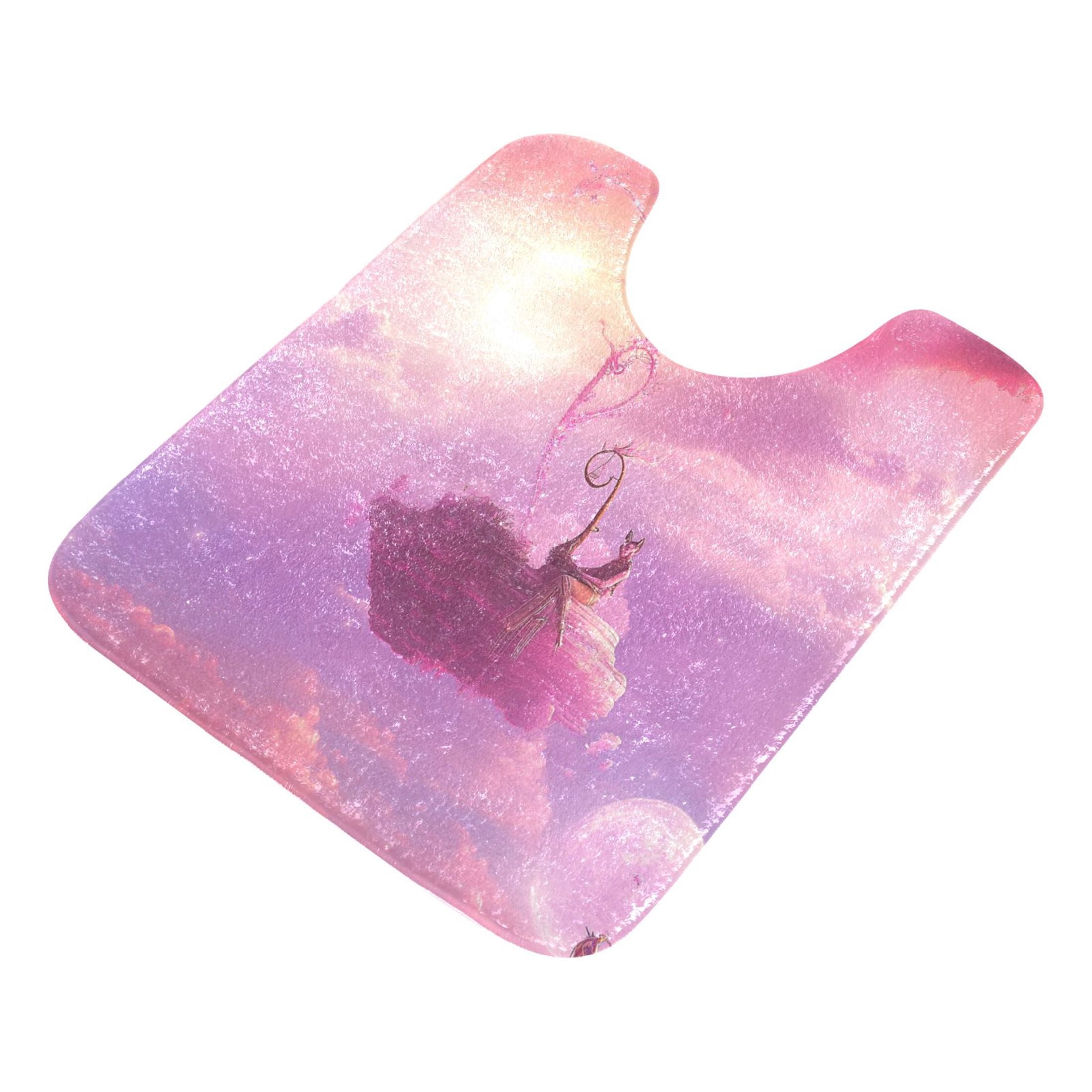 2 Piece Soft Bathroom Rug Set Pink Sky Bath Mat and U-Shaped Toilet ...