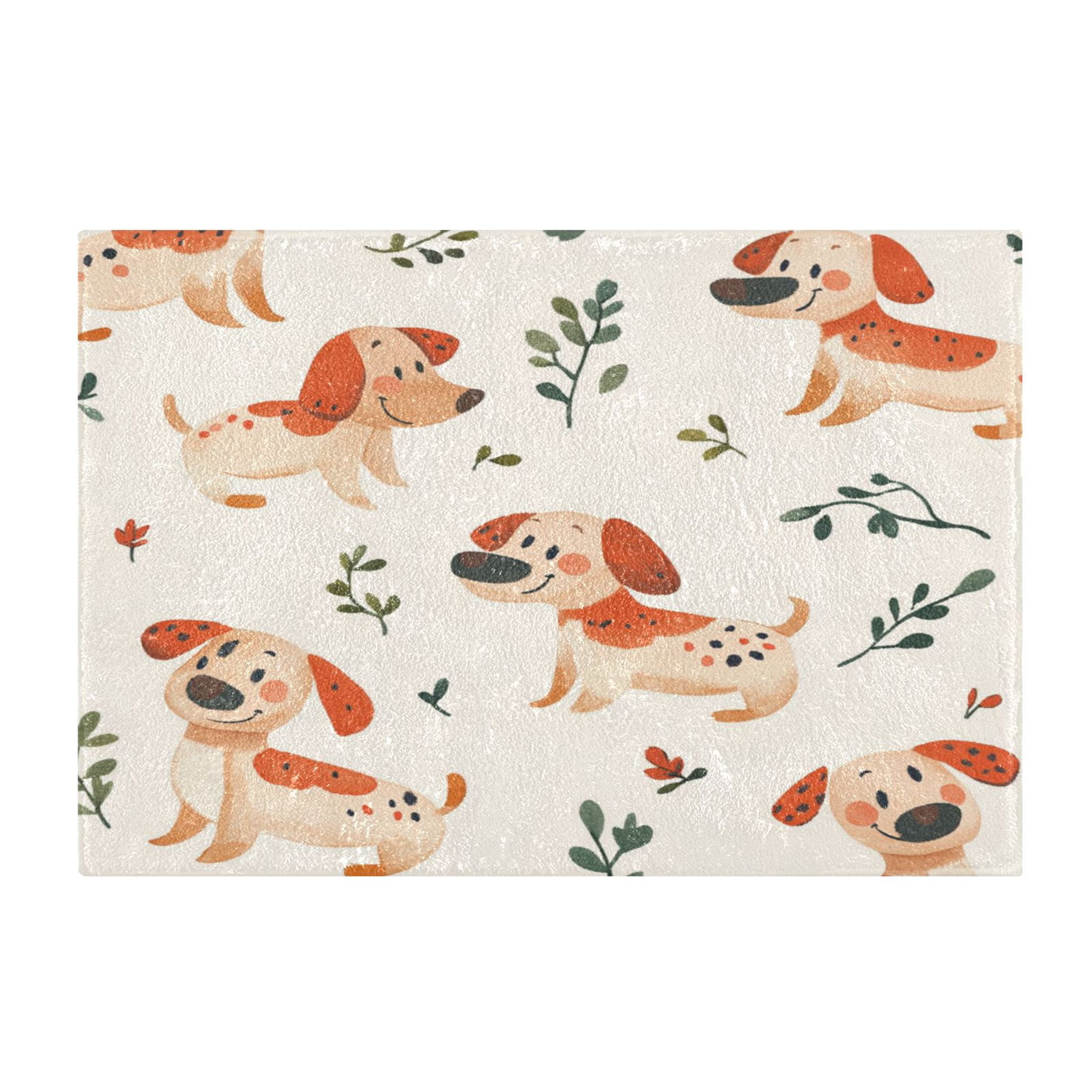 2 Piece Soft Bathroom Rug Set Red Dog Bath Mat and U-Shaped Toilet ...