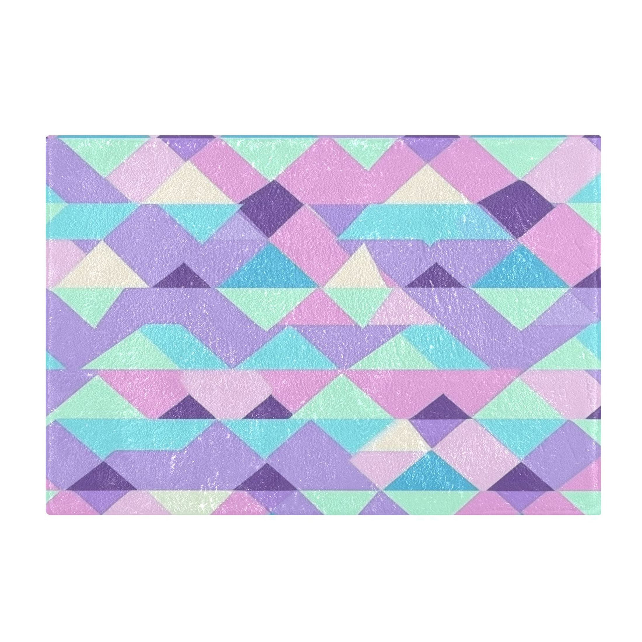 2 Piece Soft Bathroom Rug Set Triangles on A Purple Background Bath Mat ...