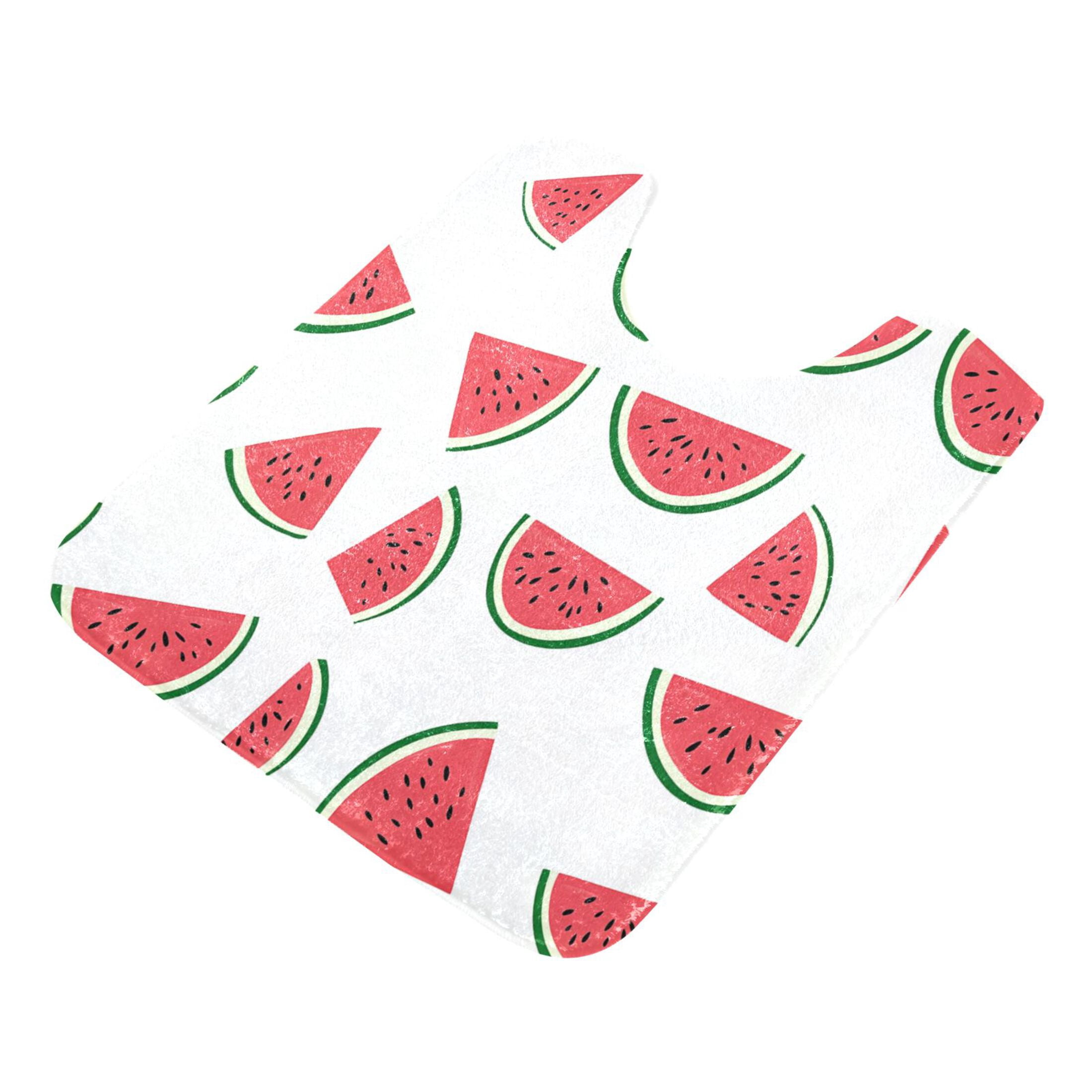 2 Piece Soft Bathroom Rug Set Watermelon Bath Mat and U-Shaped Toilet ...