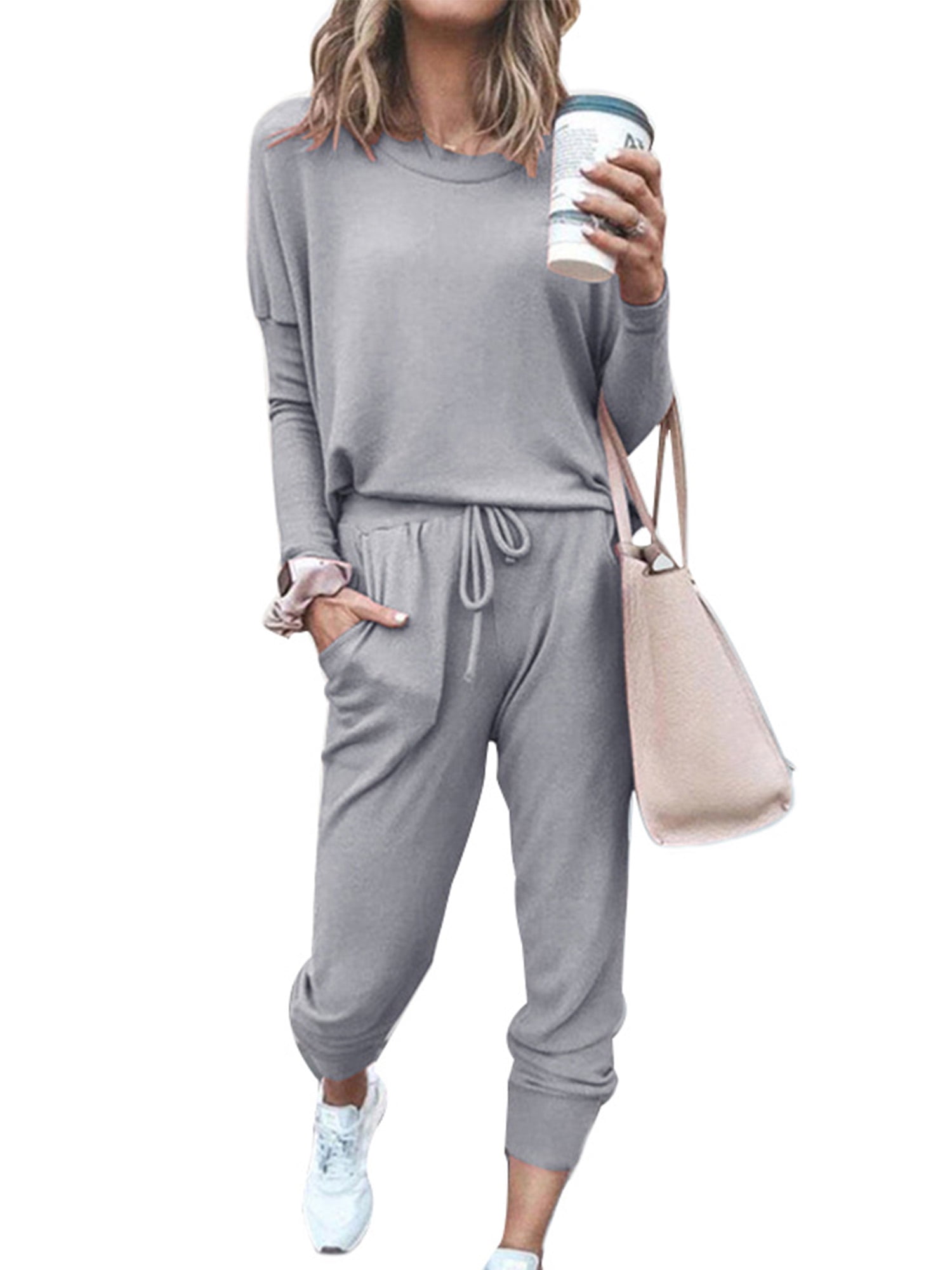 2 Piece Sport Outfit Set for Women Autumn Winter Tracksuit Set Long ...