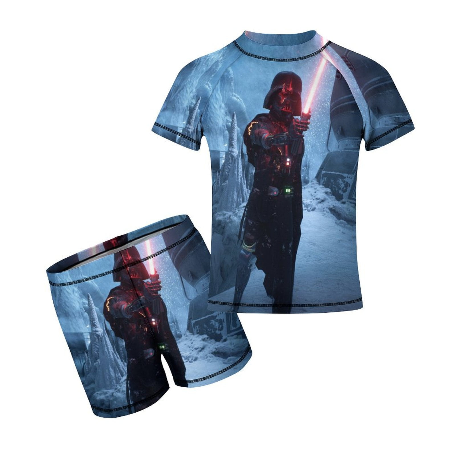2 Piece Sta-r War Boys Short Sleeve Swimsuit Rash Guard Sets Swimwear ...