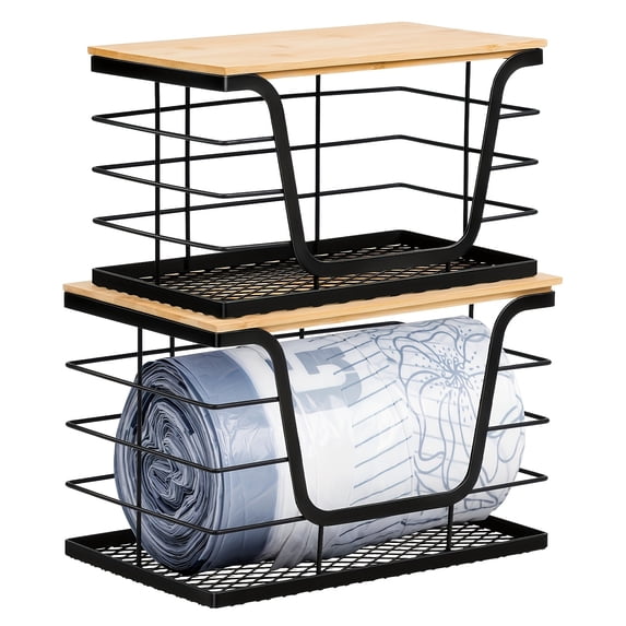 2-Piece Stackable Storage Set Large Small, Multifunctional Organizer ...
