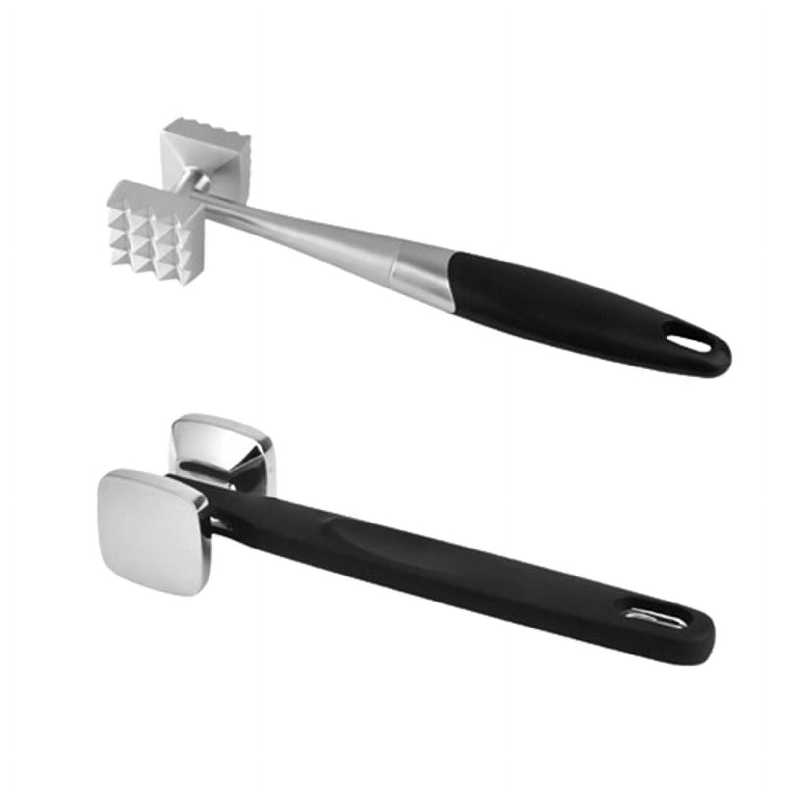 2-Piece Stainless Steel Double-Sided Meat Hammer Tenderizer Comfort ...
