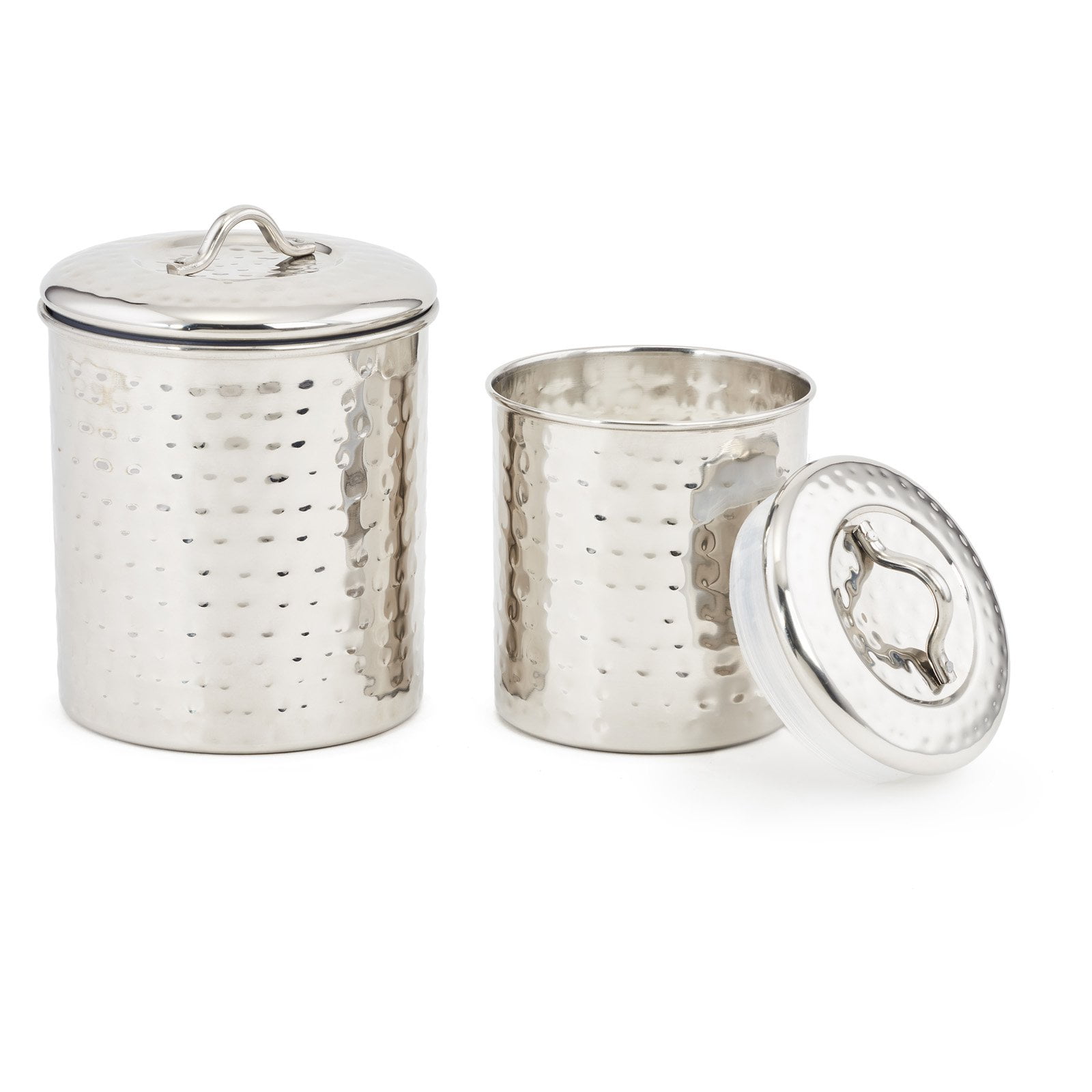 2 Piece Stainless Steel Hammered Canister Set, 1½ Qt. & 1 Qt. - Walmart.com