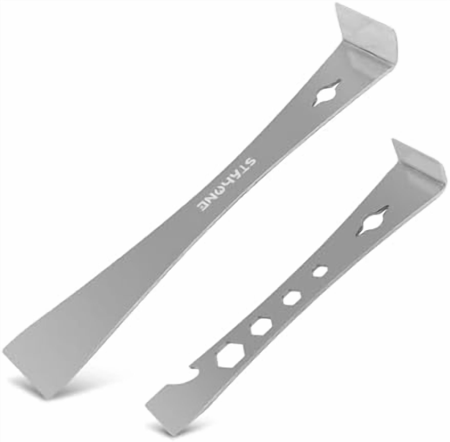 2-Piece Stainless Steel Pry Bar Scraper Set - 9-1/2" Flat Pry Bar and 6 ...
