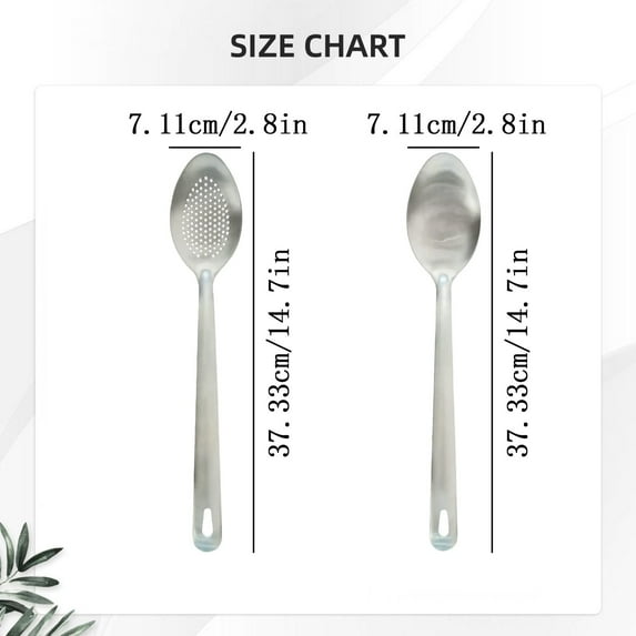 2 Piece Stainless Steel Soup Ladle and Slotted Spoon Set 14.7-Inch, 304 ...