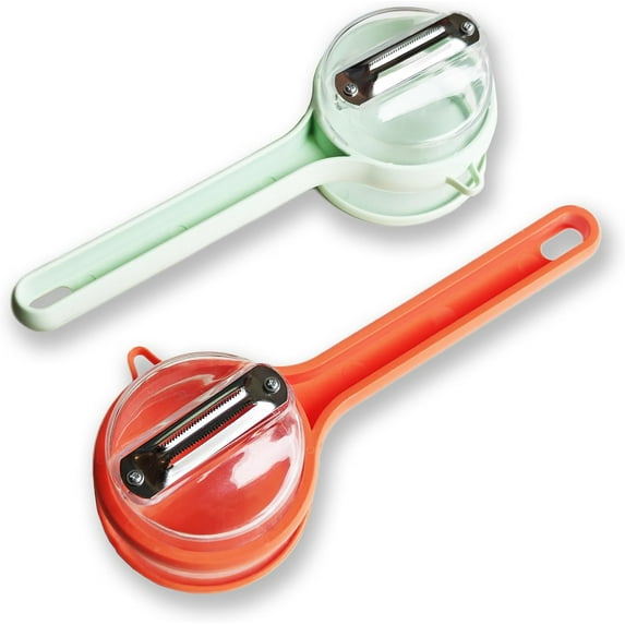 2-Piece Stainless Steel Vegetable Peeler Set with Container – Comfort ...