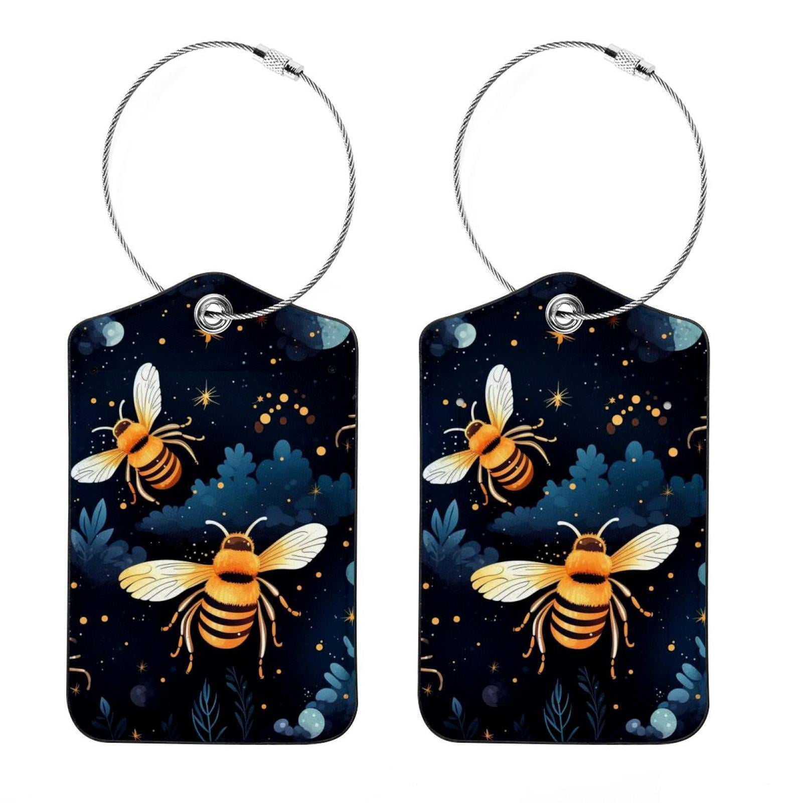 2 Piece Starry Bee Luggage Tag for Suitcase Identifiers Privacy Name ...