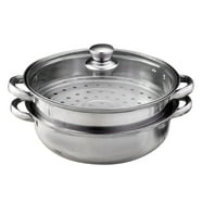 Cook N Home Double Boiler Pan, Stainless Steel, 2-Quart, with Glass Lid ...