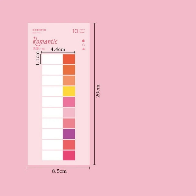 2 Piece Sticky Notes With Ruler Adhesive Stationery Memo Pad Index ...