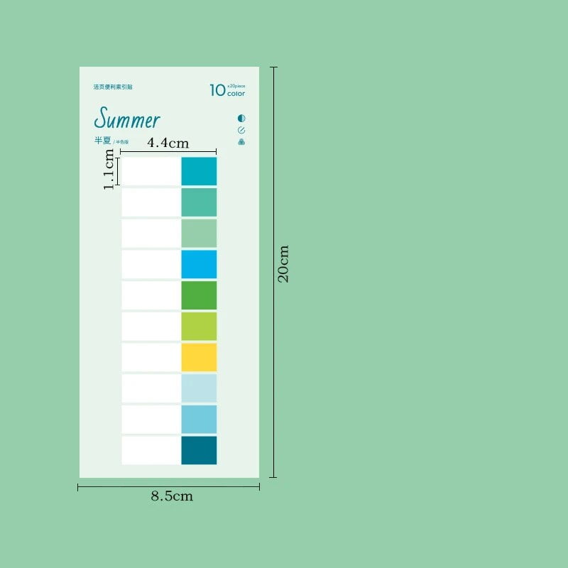2 Piece Sticky Notes With Ruler Adhesive Stationery Memo Pad Index ...