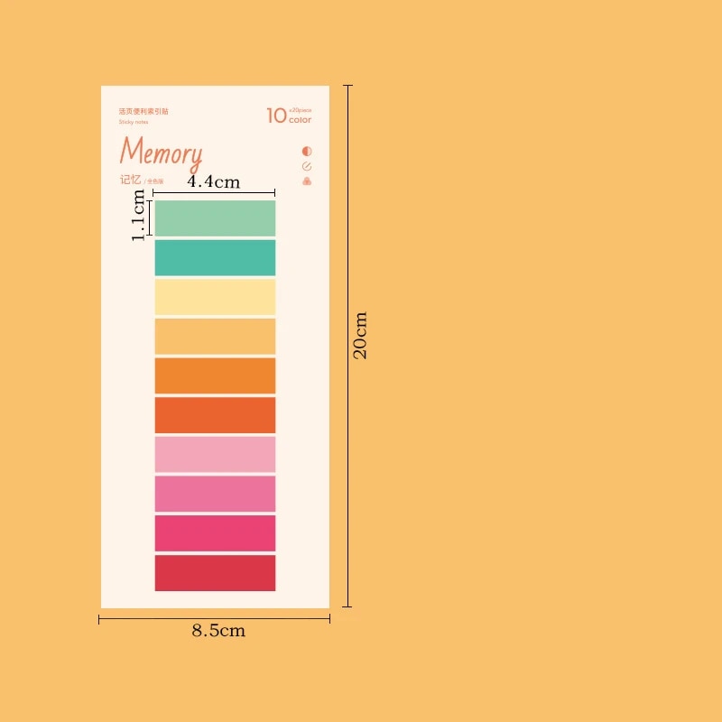 2 Piece Sticky Notes With Ruler Adhesive Stationery Memo Pad Index ...