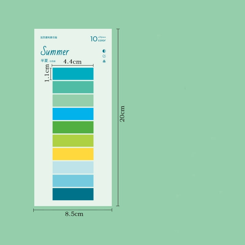 2 Piece Sticky Notes With Ruler Adhesive Stationery Memo Pad Index ...