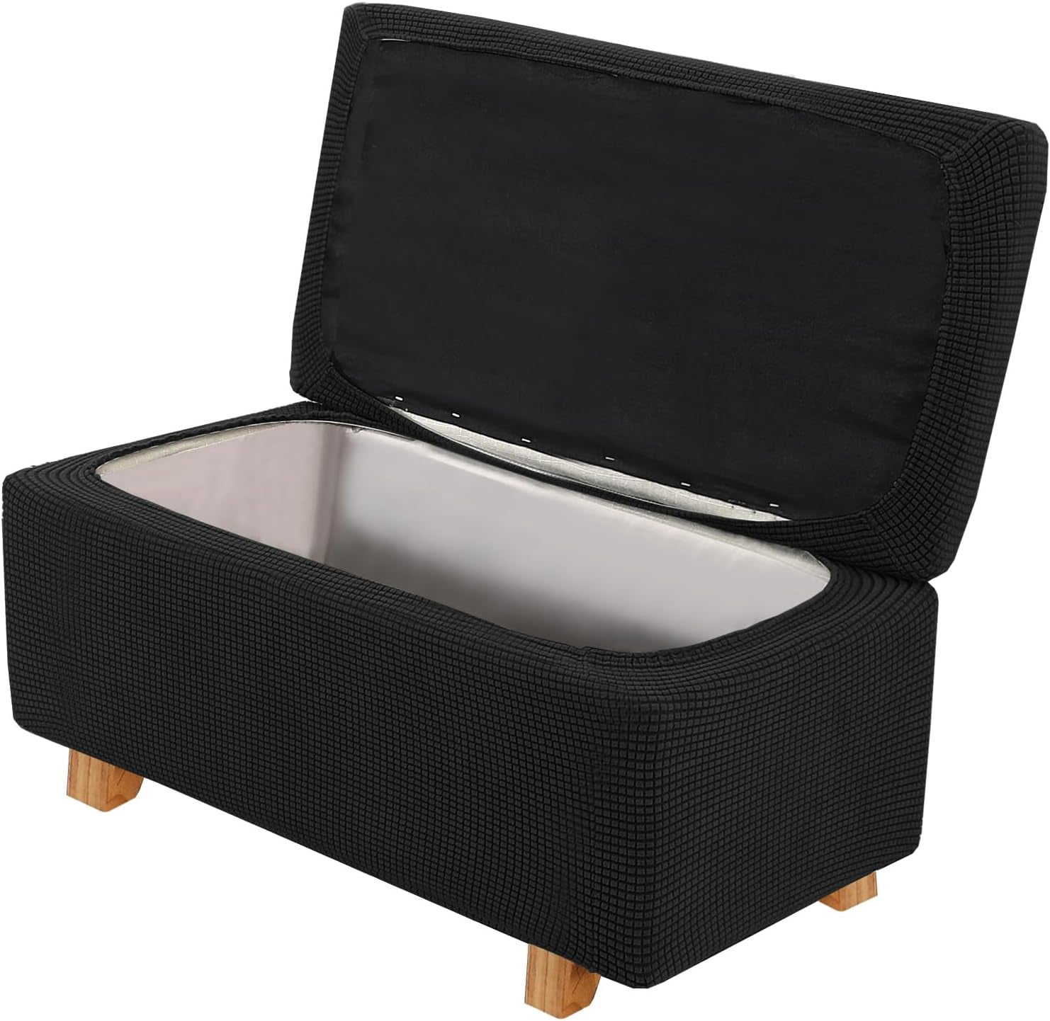 2-Piece Stretch Ottoman Covers – Rectangle Slipcovers for Folding ...