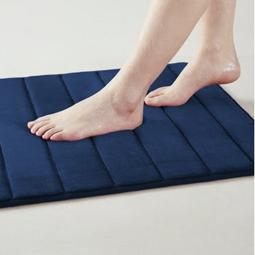 1 Piece Geometric Design Solid Color Memory Foam Rug Set Non-Slip PVC ...