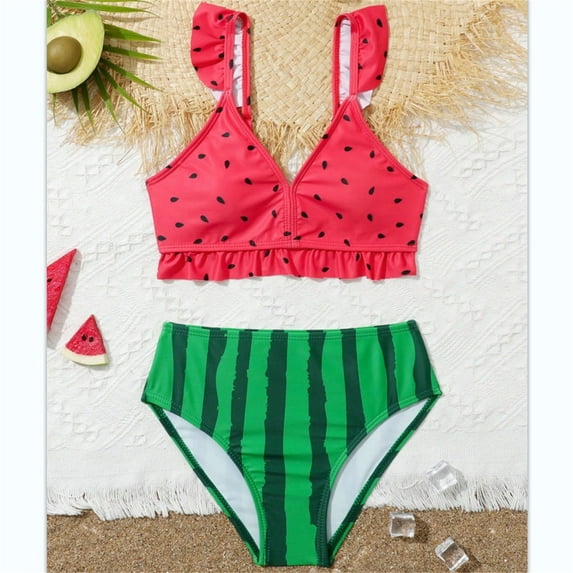2 Piece Swimsuit for Girls Bikini Sets Beach Cartoon Print Swimsuit ...