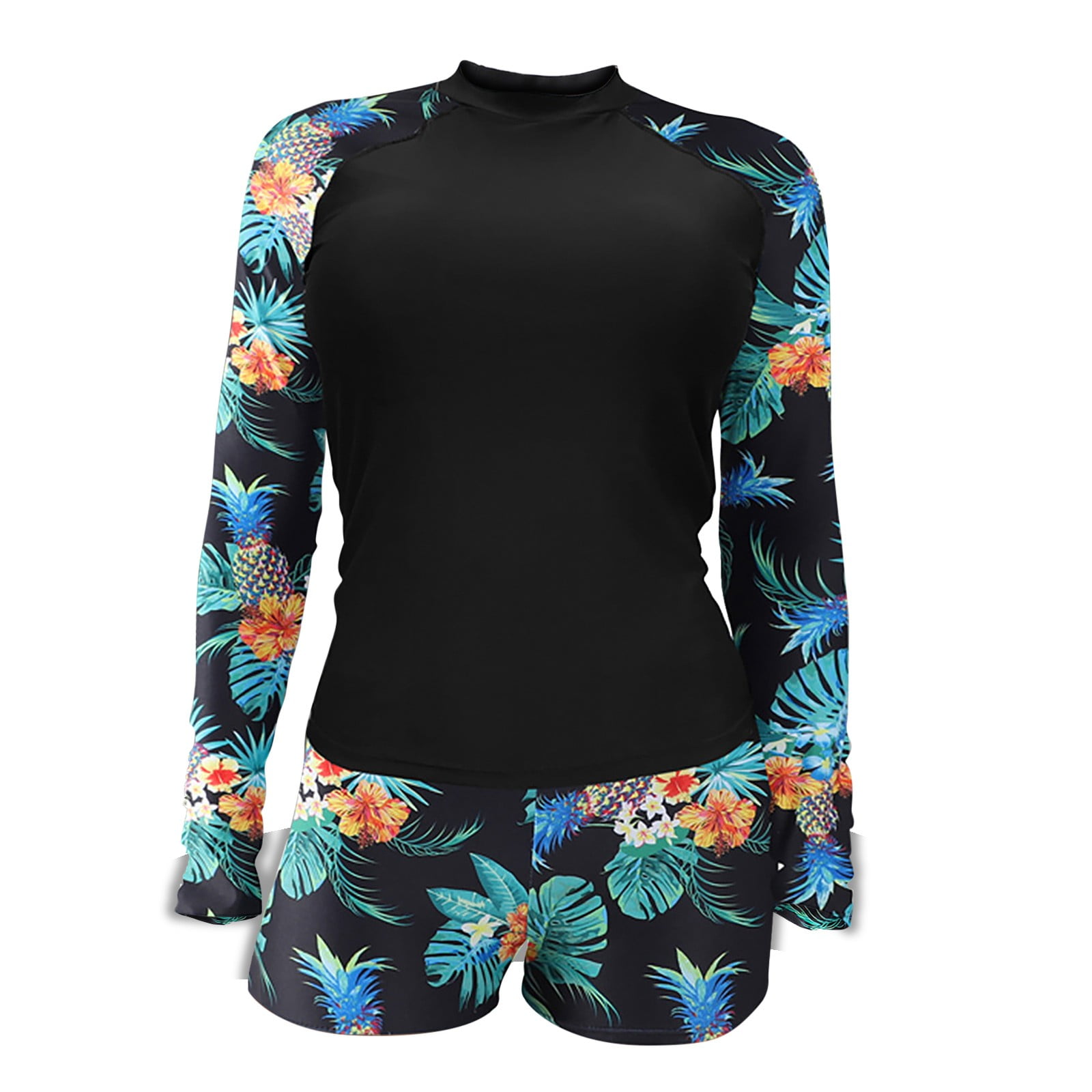 2 Piece Swimsuit for Women Long Sleeve Split Surfing Suit Diving Leg ...