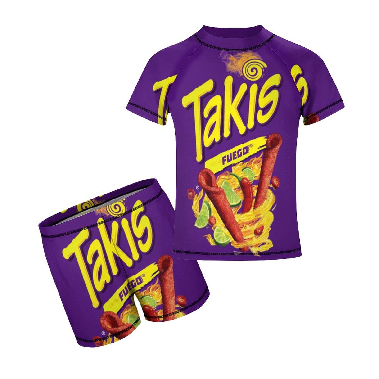 2 Piece Ta-ki Bathing Suits Rash Guard Swim Shirts with Shorts Set ...
