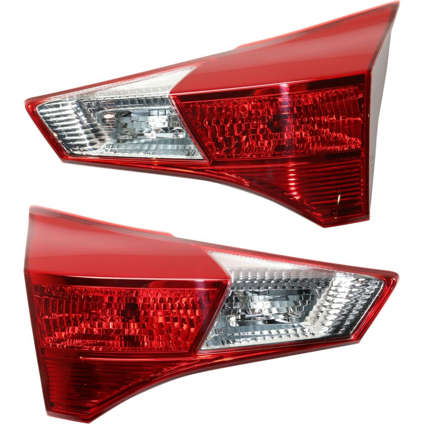 2-Piece Tail Light Assembly with Clear & Red Lens and Pre-Installed ...