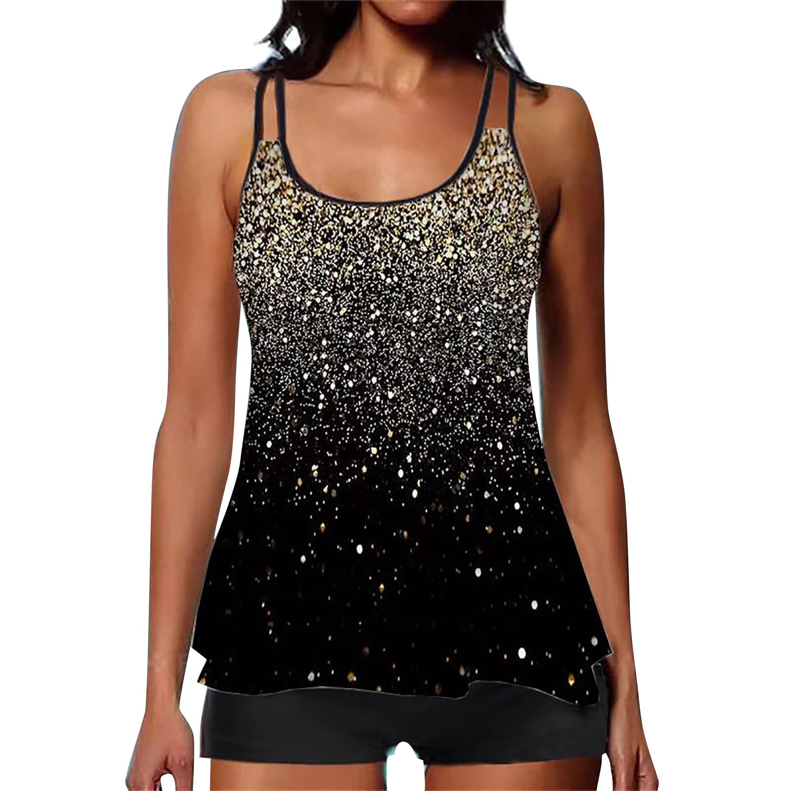 2 Piece Tankini for Women Suits Control Flowy Bathing Tank Swimwear ...