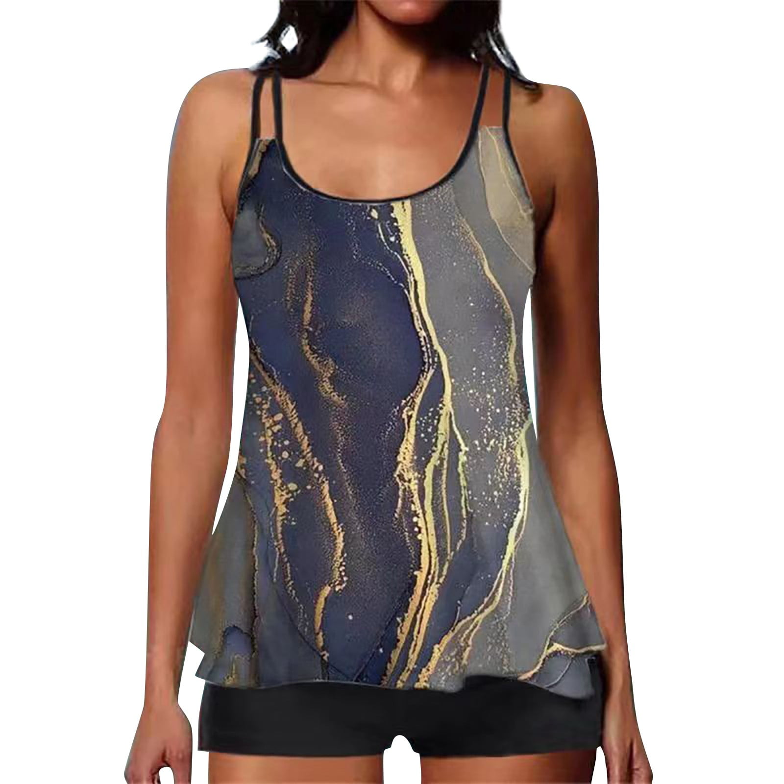 2 Piece Tankini for Women Suits Control Flowy Bathing Tank Swimwear ...