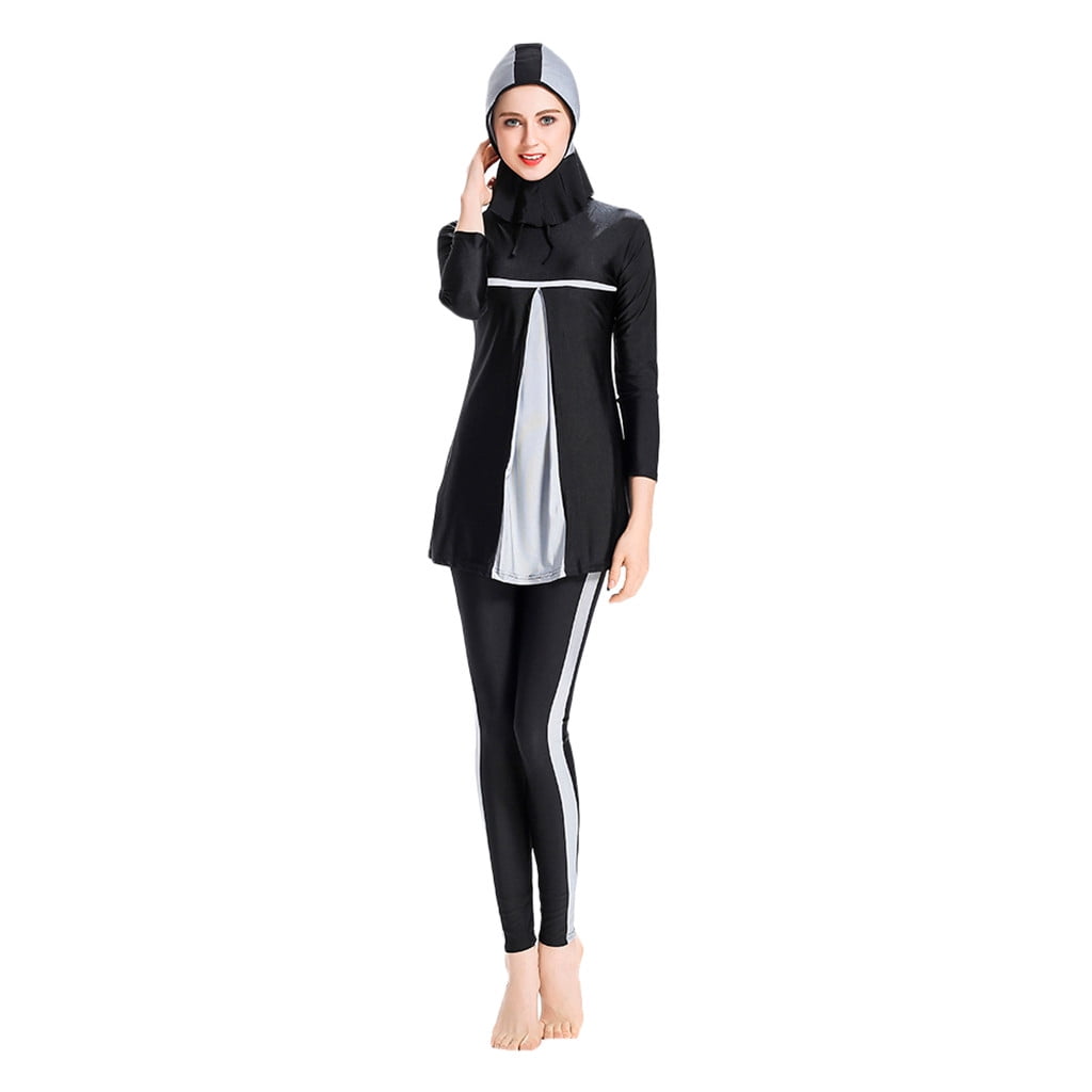 2 Piece Tankini for Women Muslim Bathing Suit With Cap Printing ...