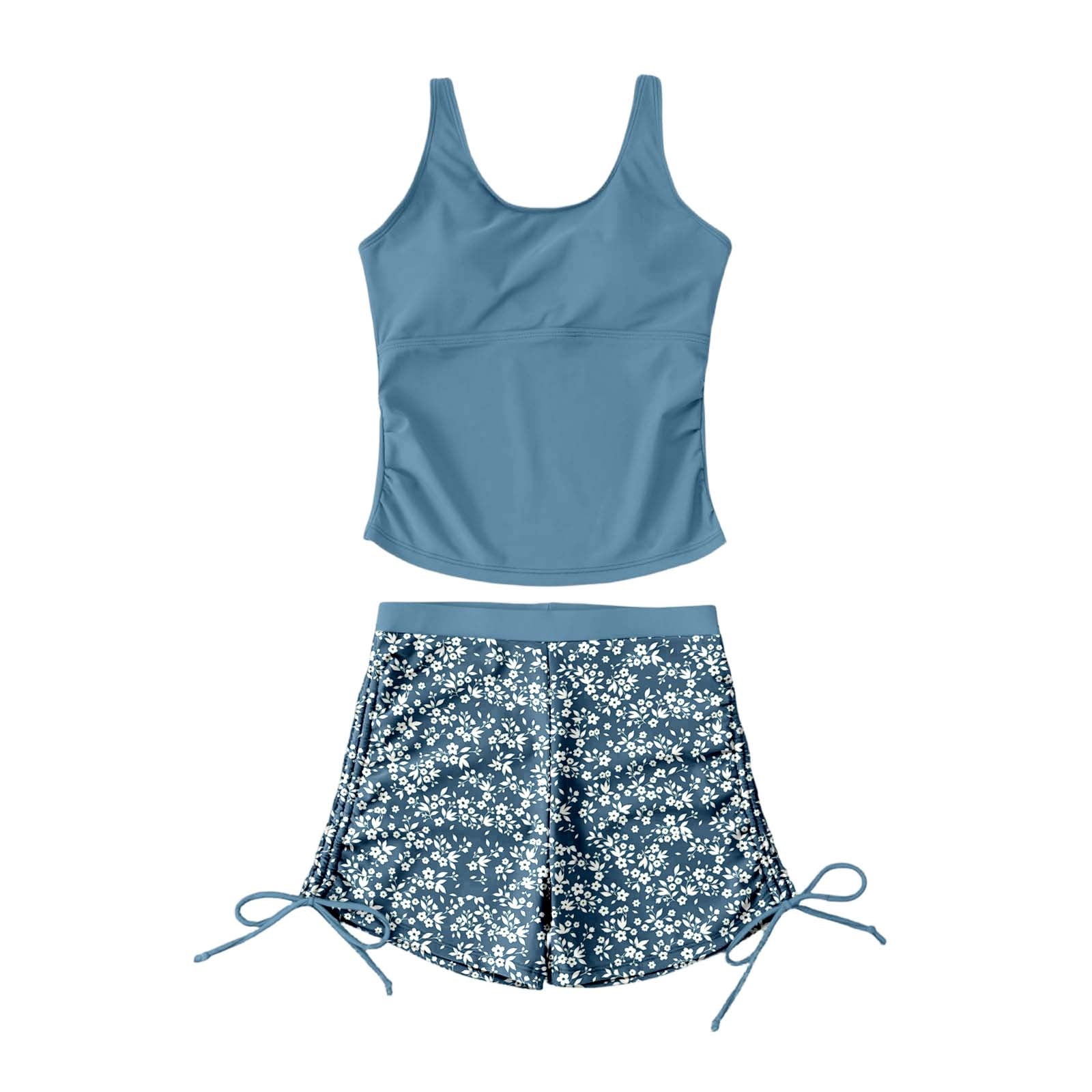 2 Piece Teen Girls' Summer Swimwear Two Piece Boyshort Tankini Kids ...
