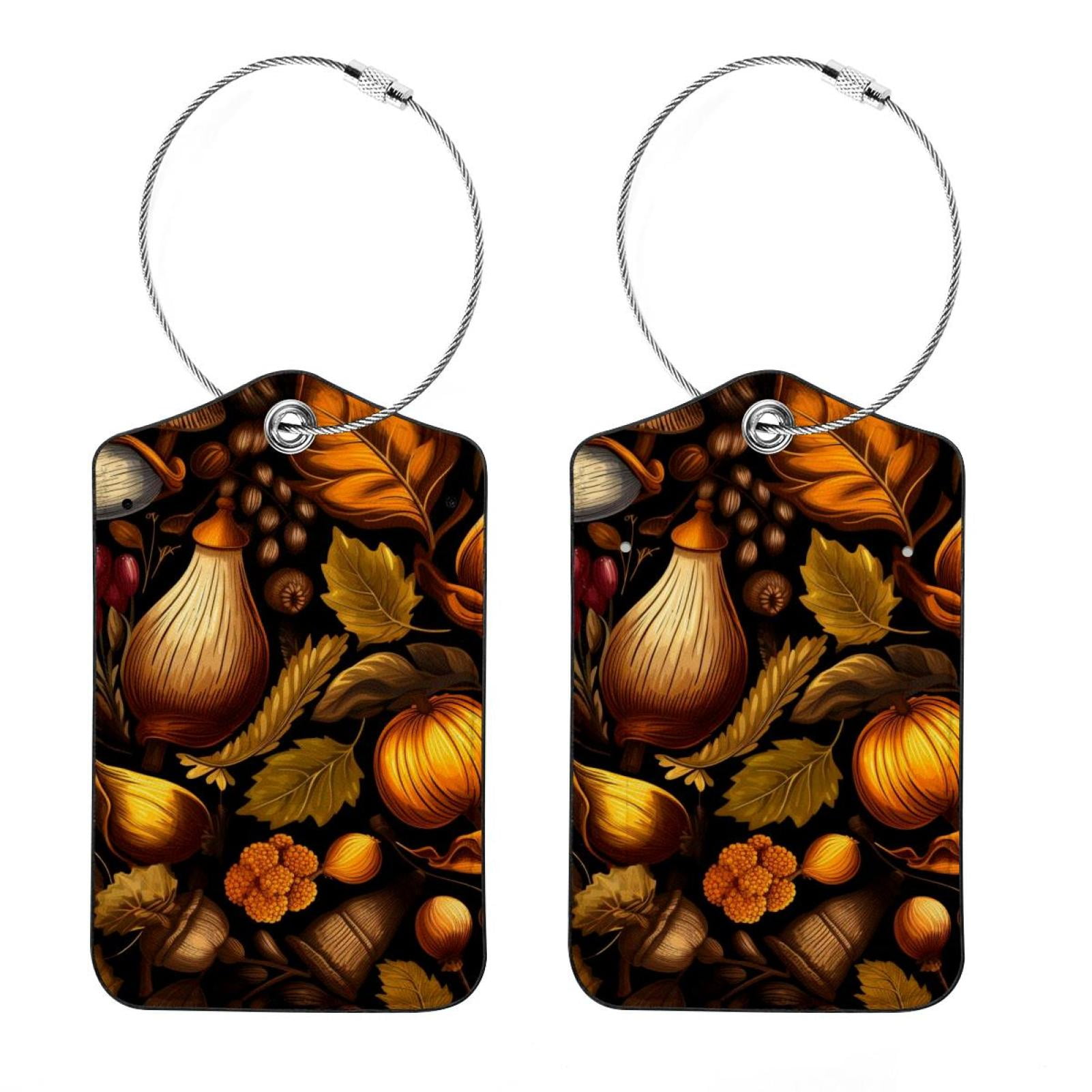 2 Piece Thanksgiving Acorn Luggage Tag for Suitcase Identifiers Privacy ...