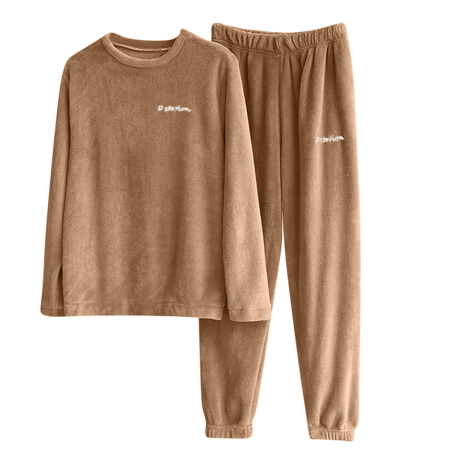 2 Piece Thermal Pajamas Set for Women Ultra Soft Plush Velvet Homewear ...