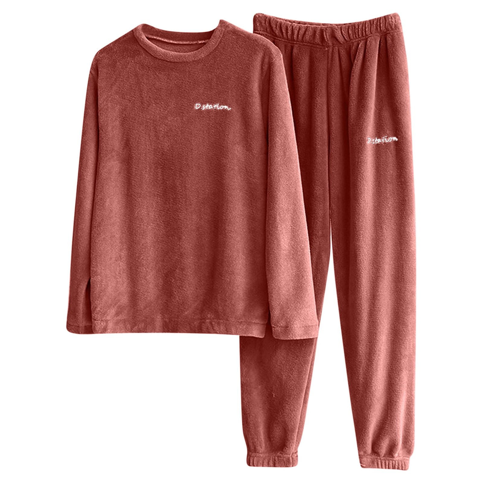 2 Piece Thermal Pajamas Set for Women Ultra Soft Plush Velvet Homewear ...