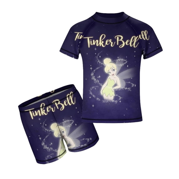 2 Piece Tinker Bel Bathing Suits Rash Guard Swim Shirts with Shorts Set ...