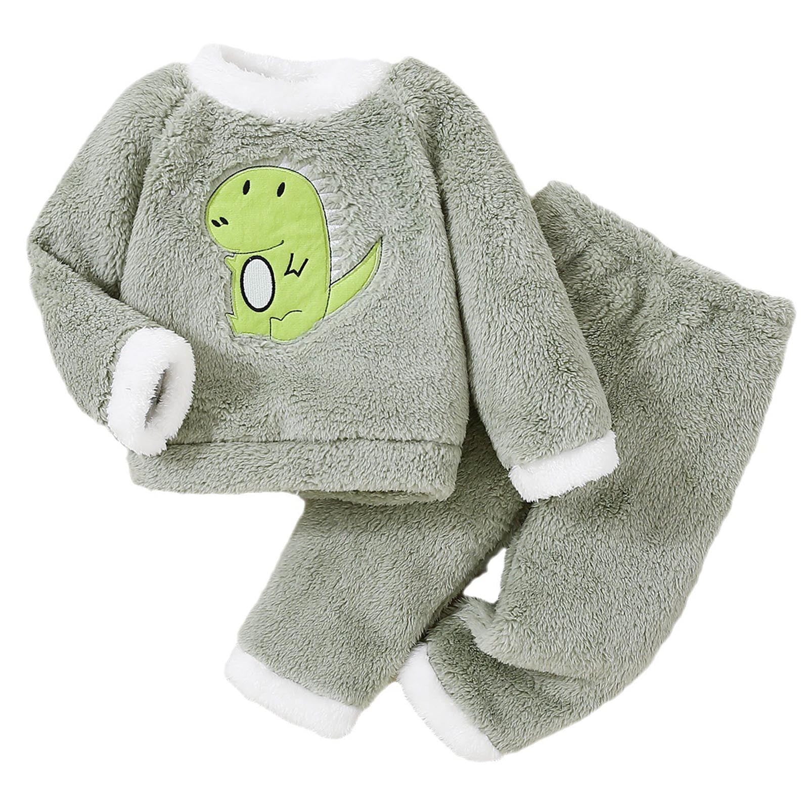 2 Piece Toddler Baby Winter Pajamas Set Cute Cartoon Prints Sleepwear ...