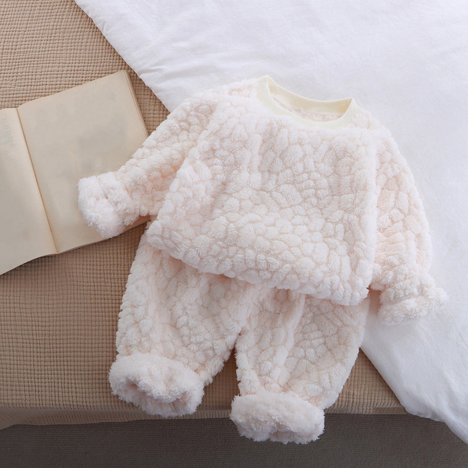 2 Piece Toddler Kids Boys Girls' Winter Pyjama Set Warm Flannel ...