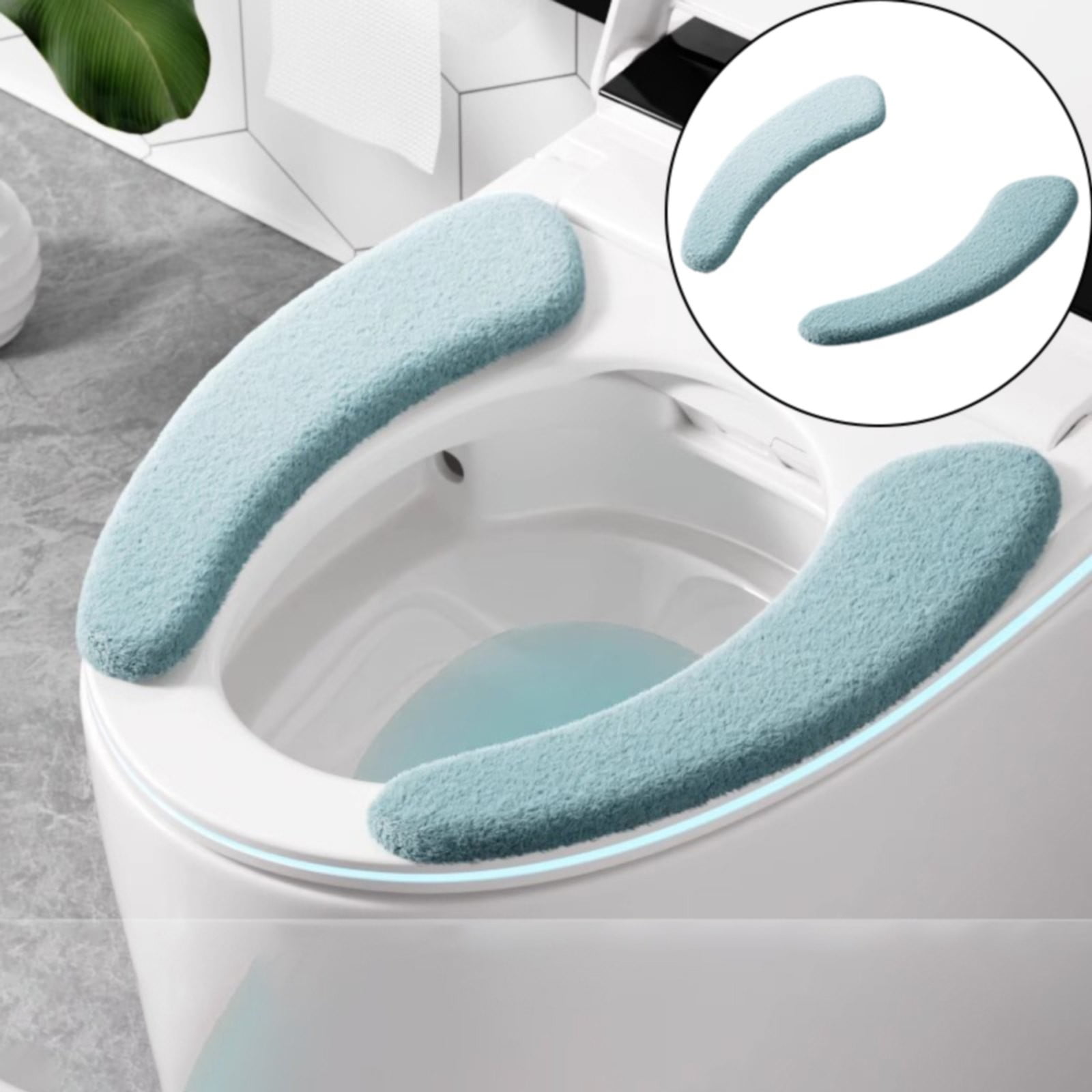 2-Piece Toilet Seat Set Sky Blue, 2Pcs Bathroom Warmer Toilet Seats ...