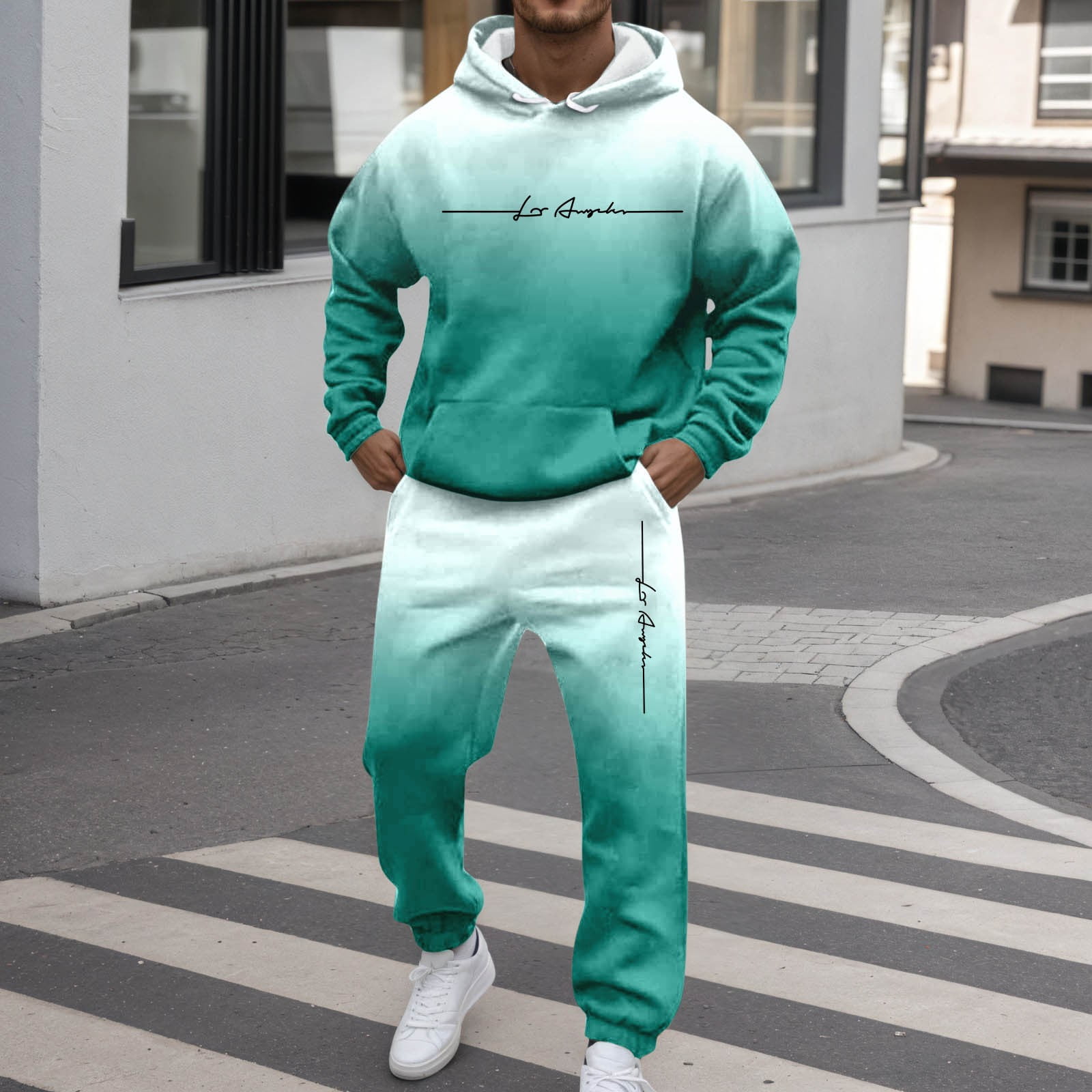 2 Piece TrackSuits Set Mens Hoodies and Sweatpants Sets Jogging Workout ...