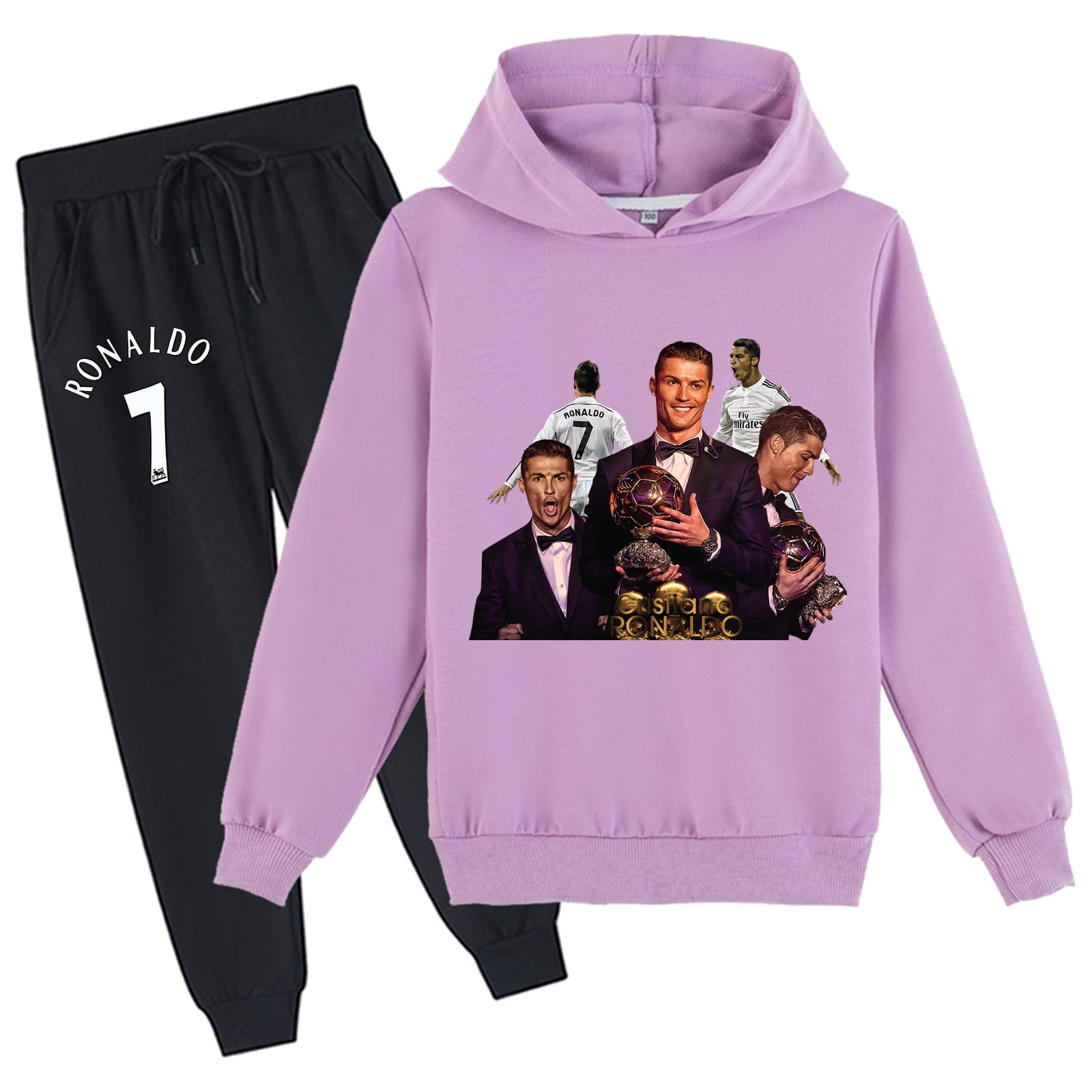 2 Piece Tracksuit Cristiano Ronaldo Graphic Hoodie & Jogger Pants suits ...