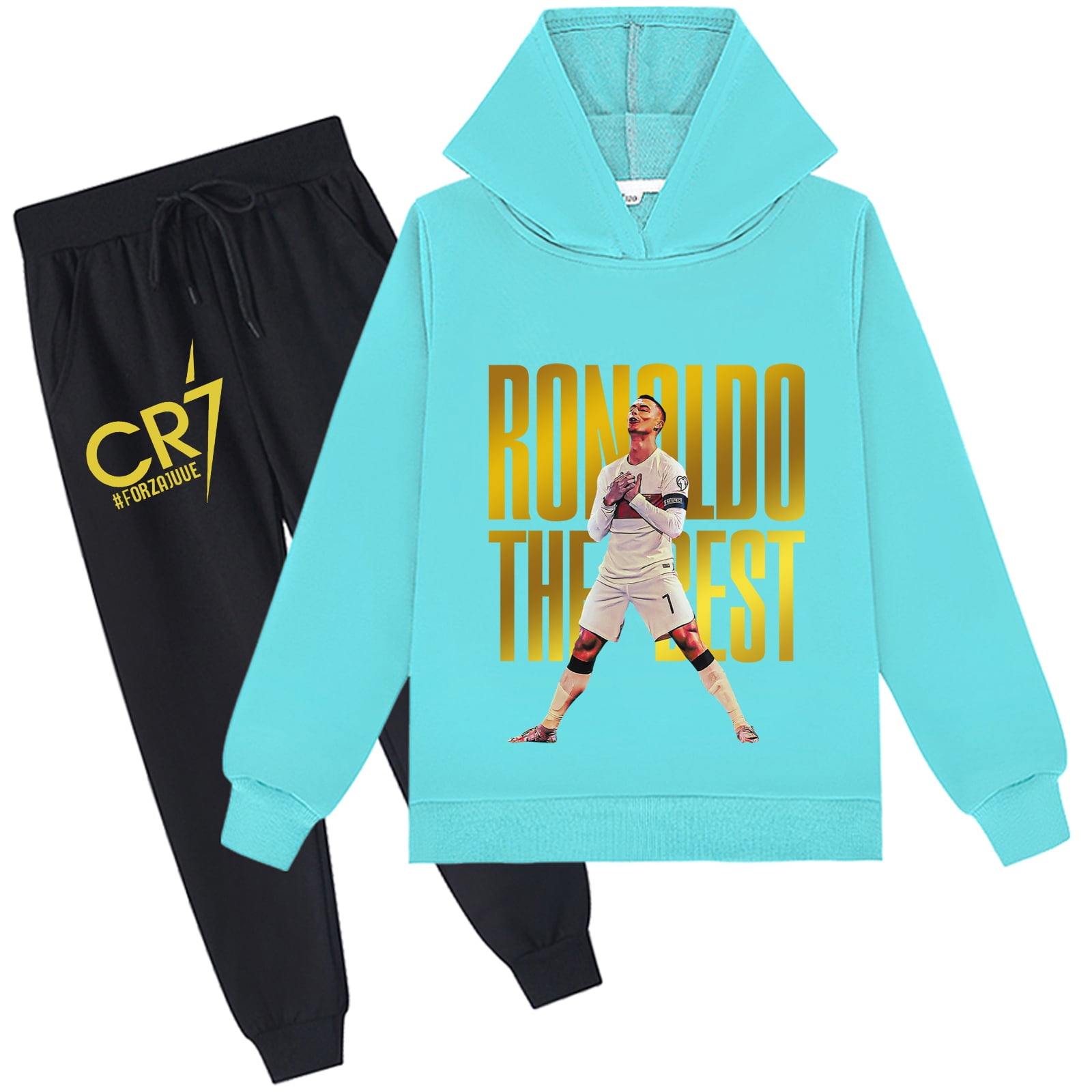 2 Piece Tracksuit Cristiano Ronaldo Graphic Hoodies & Jogger Pants fits ...