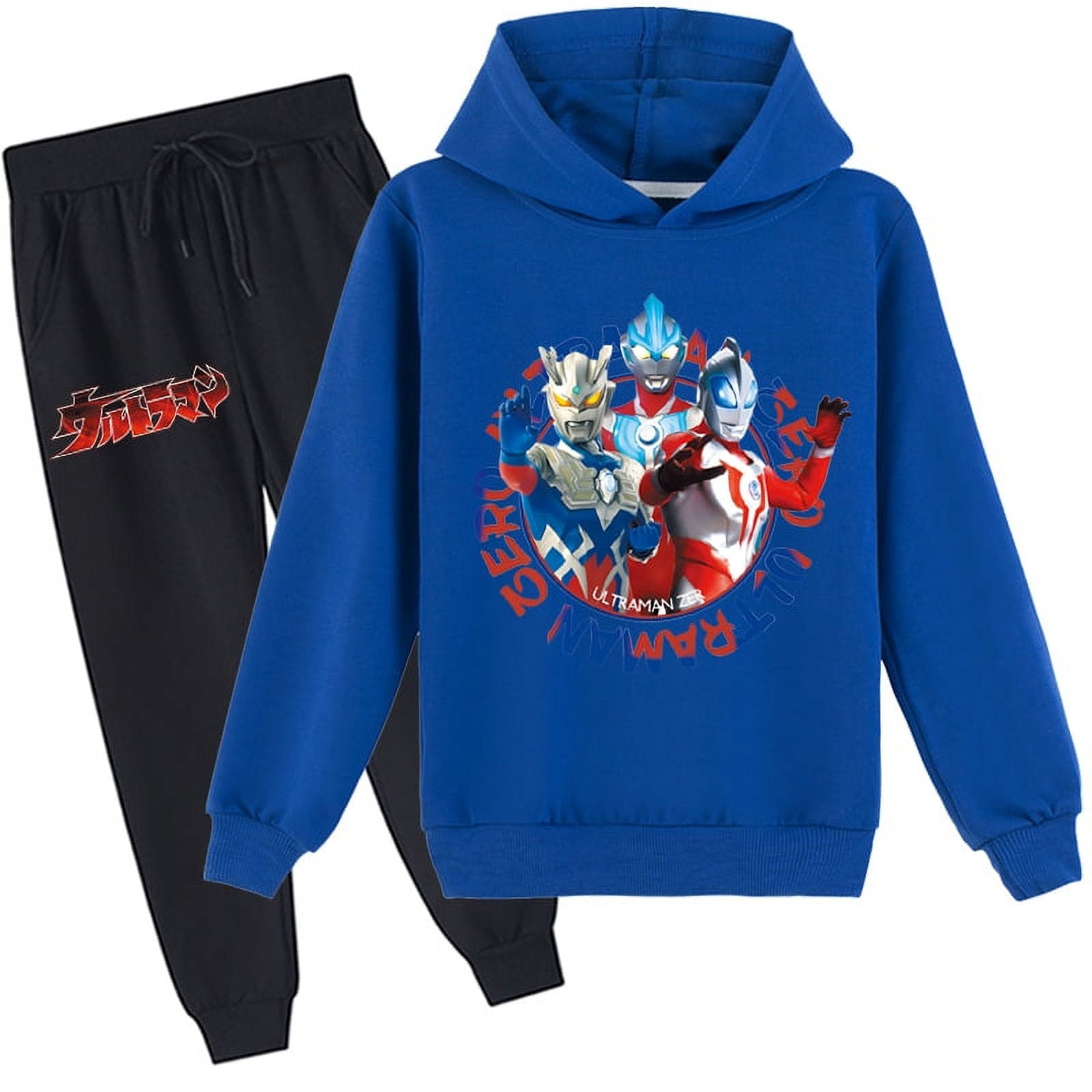 2 Piece Tracksuit Outfits-Ultraman Anime Hoodies with Jogger Pants Set ...