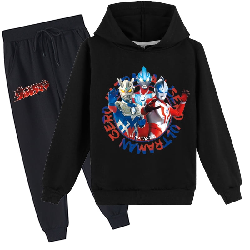 2 Piece Tracksuit Outfits-Ultraman Anime Hoodies with Jogger Pants Set ...