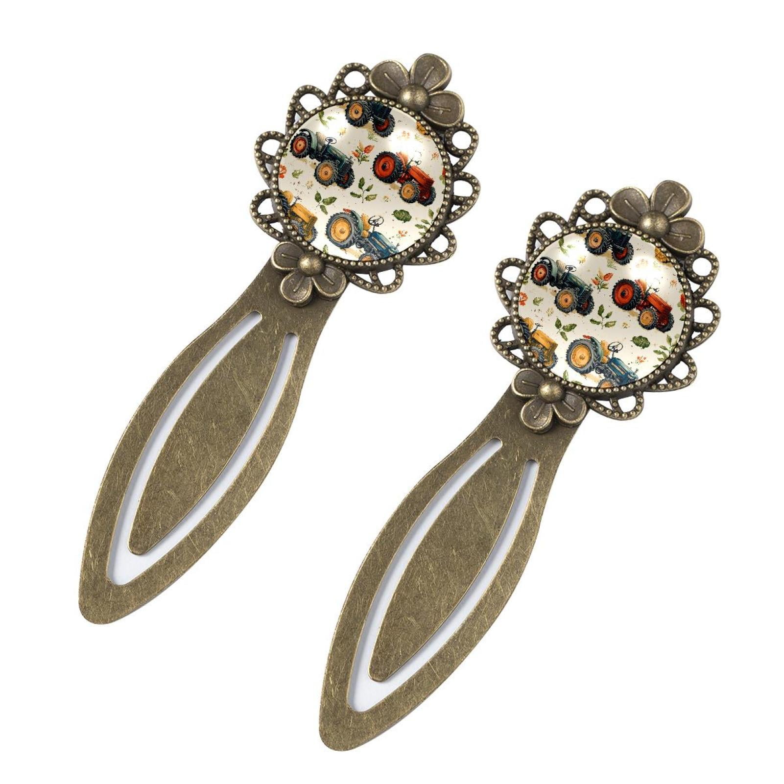 2 Piece Tractors on Farm Bookmark, Vintage Style Book Markers for Book ...