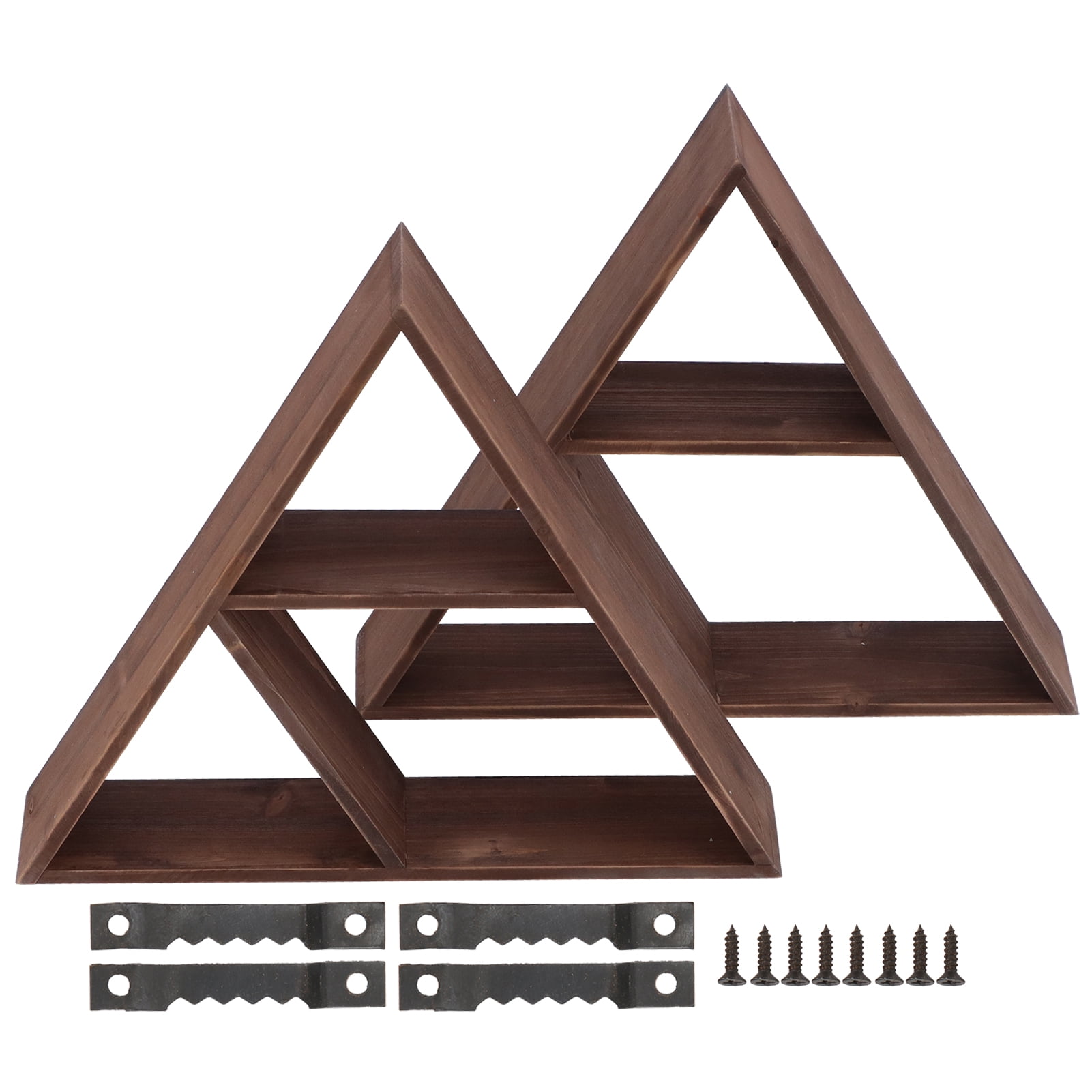 2-Piece Triangular Wall Display Rack - Floating Storage Shelves for ...
