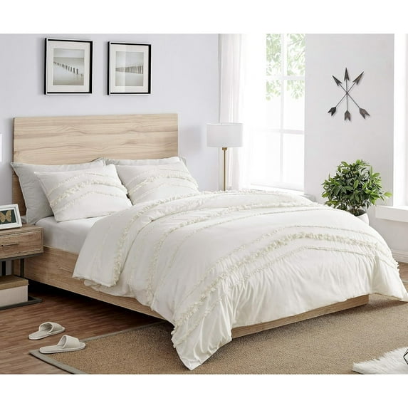 2 Piece Twin Twin XL Bohemian Boho Chic Ivory Macrame Tufted Tassel ...