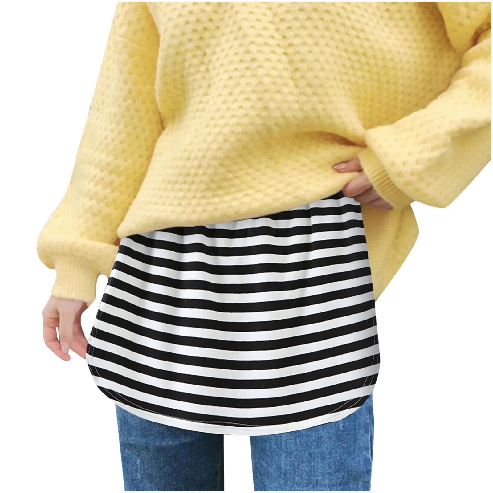 2 Piece UniSexy Shirt Extender Adjustable Layering Top Lower Sweep Half ...