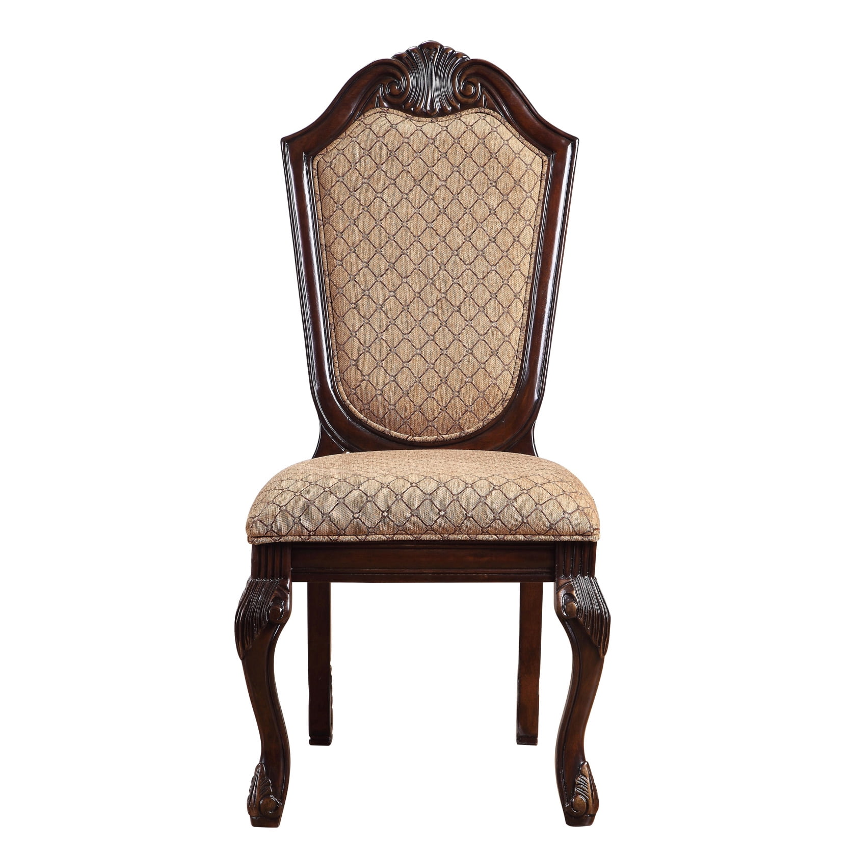 2-Piece Upholstered Back Dining Chair Set with Arched Backrest,Wooden ...
